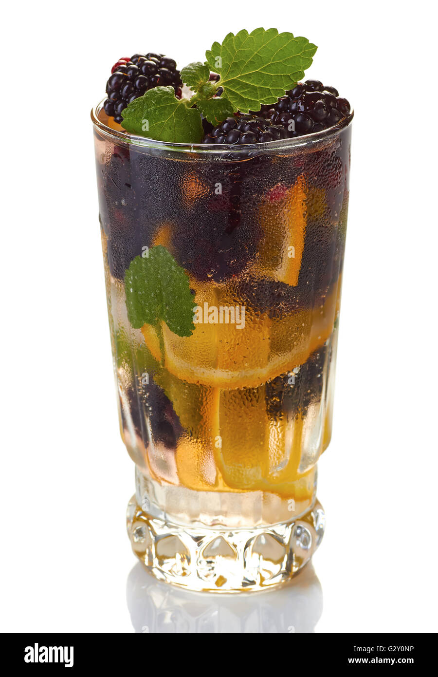 Refreshing fruit drink on white Stock Photo - Alamy