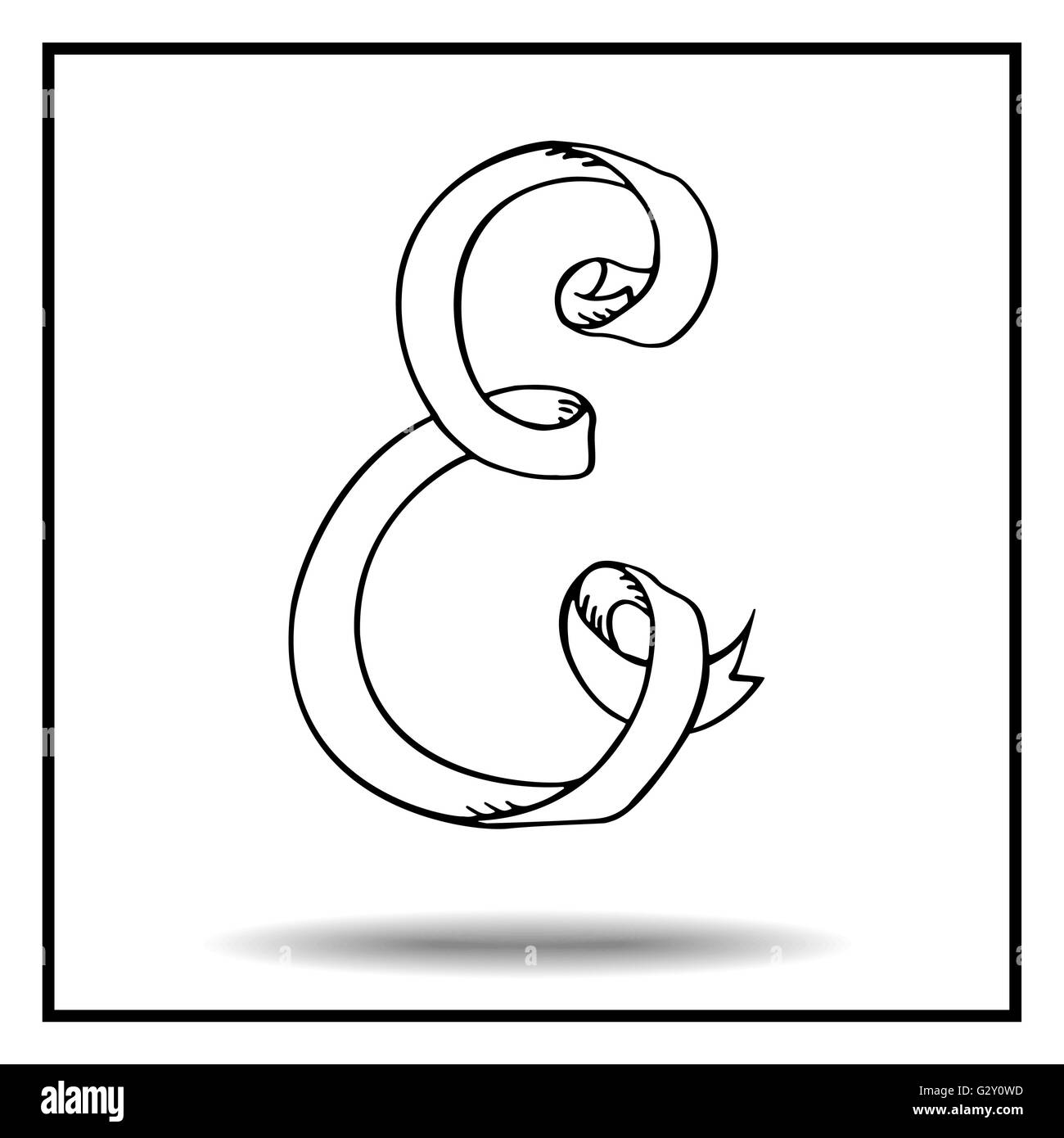 Ribbon sketch alphabet Stock Vector Image & Art - Alamy