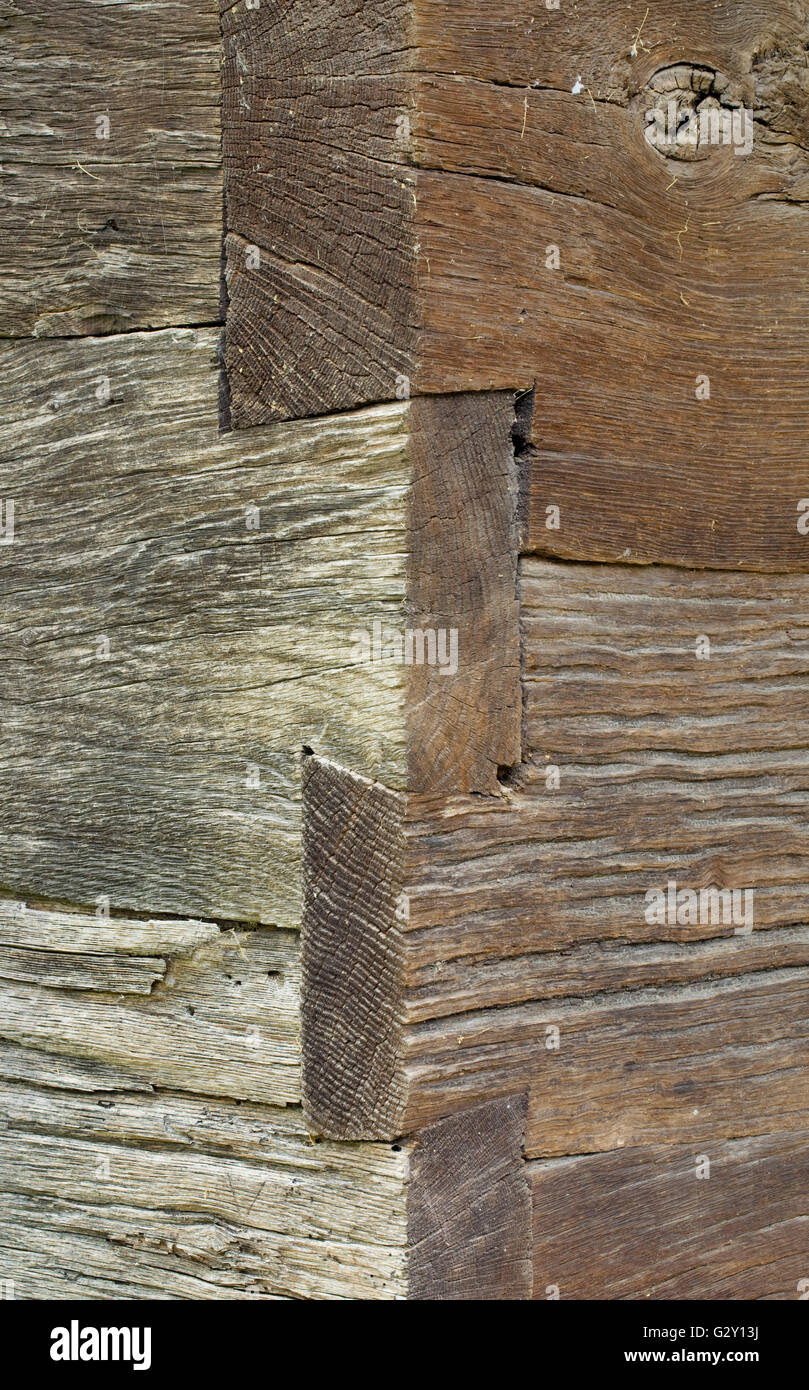 Wooden Wall Corner Vintage Planks Stock Photo - Alamy