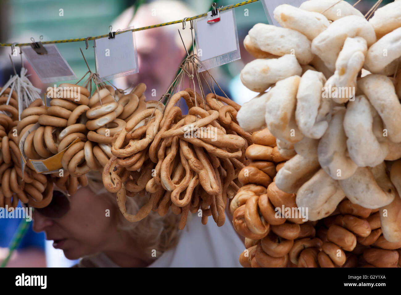 Handmade traditional rural bagels at the fair Stock Photo - Alamy
