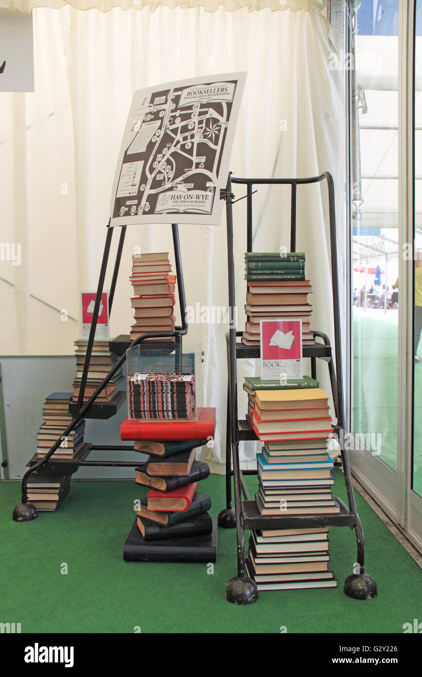 Book display in Hay Festival Bookshop 2016, Hay-on-Wye, Brecknockshire ...