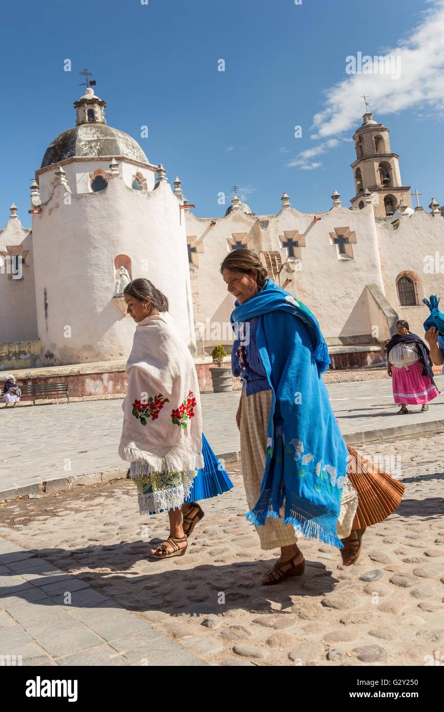 Indigenous pilgrims holds a procession past the Sanctuary of Atotonilco ...