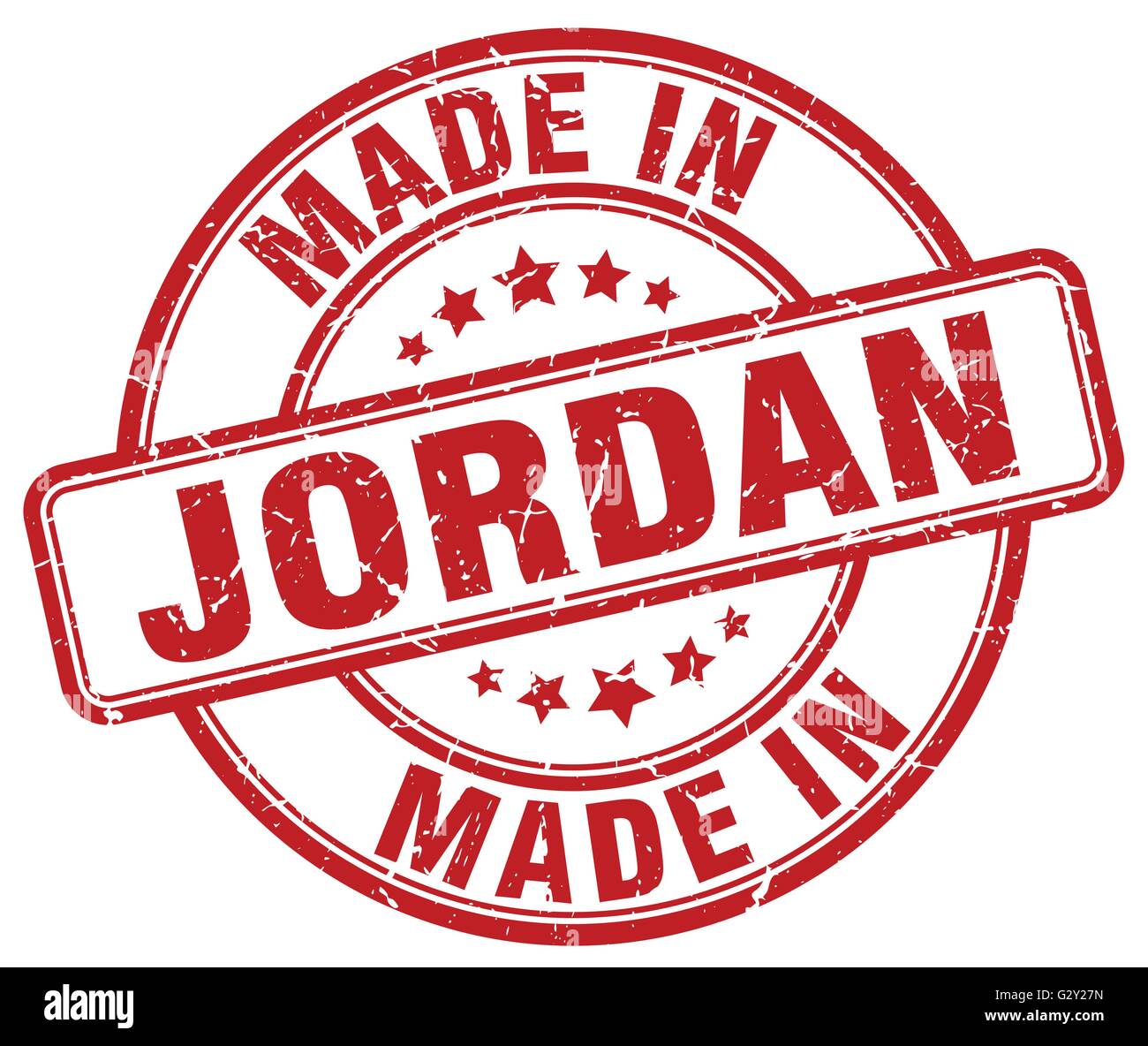 made in Jordan red grunge round stamp Stock Vector Image & Art - Alamy