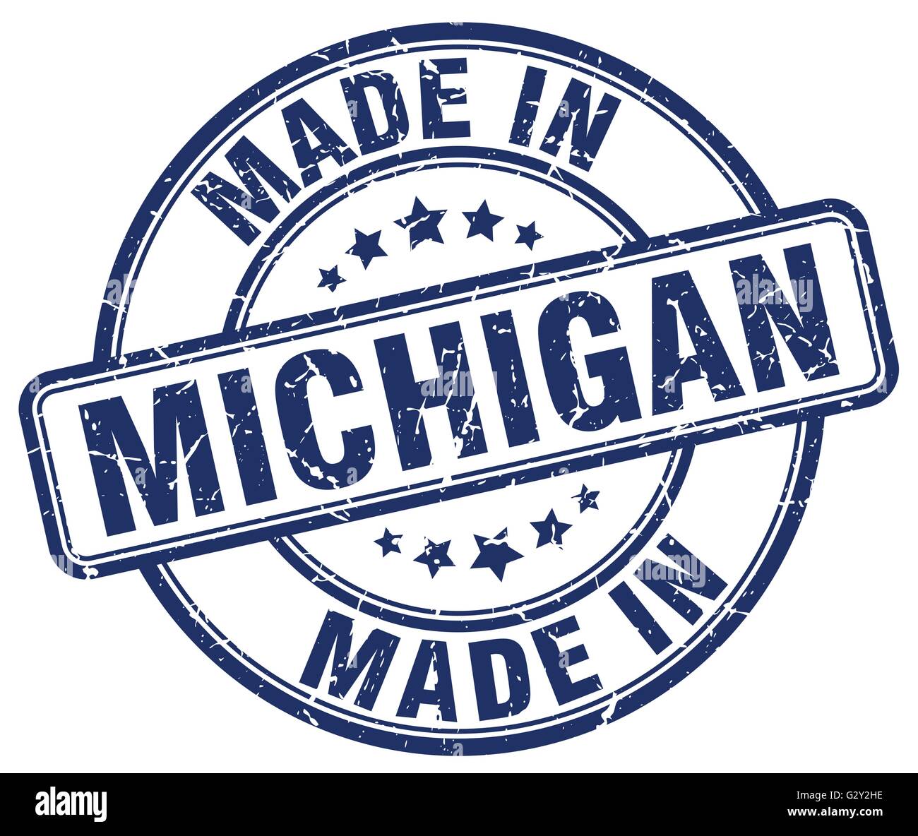 made in Michigan blue grunge round stamp Stock Vector Image & Art - Alamy