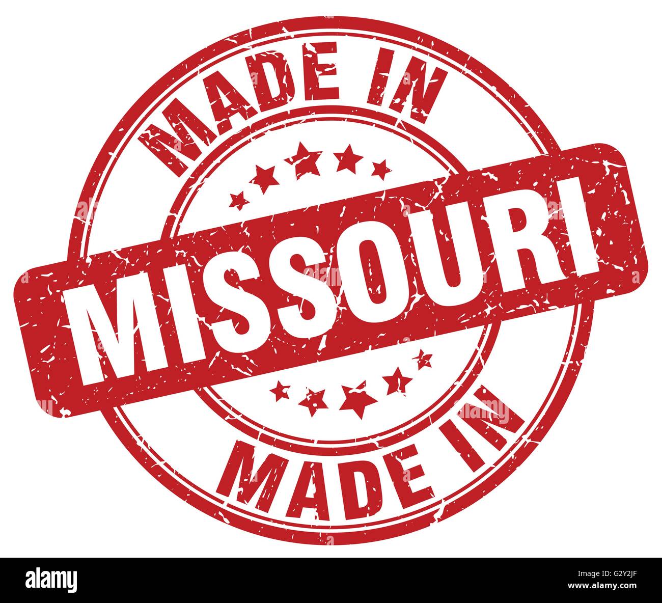 made in Missouri red grunge round stamp Stock Vector Image & Art - Alamy