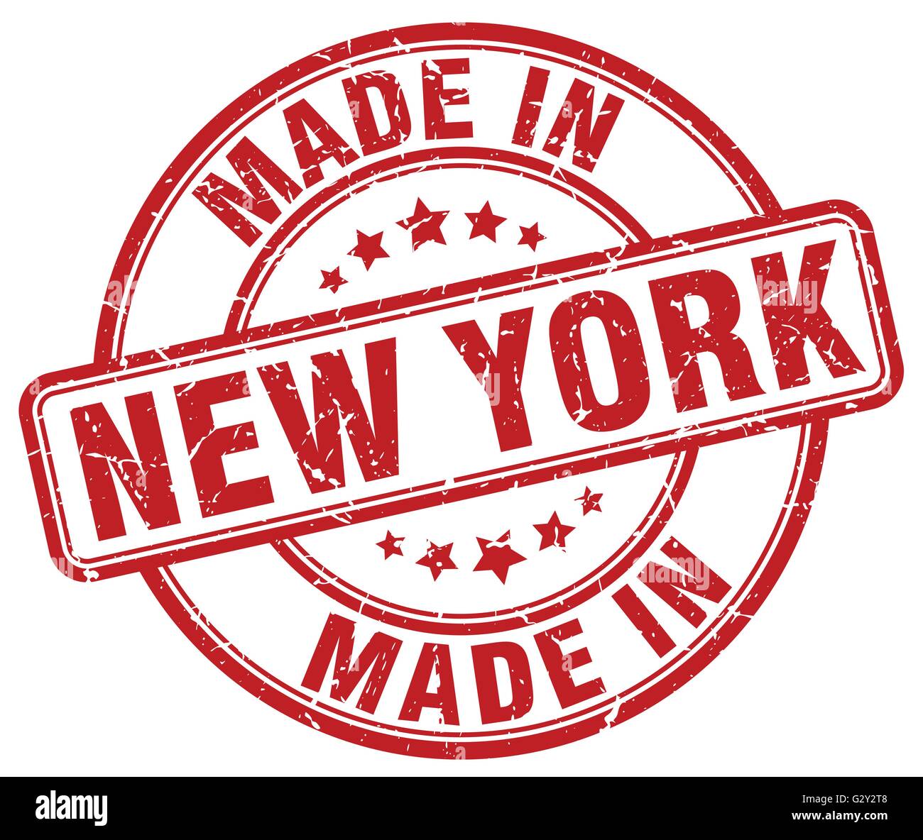 made in New York red grunge round stamp Stock Vector Image & Art - Alamy