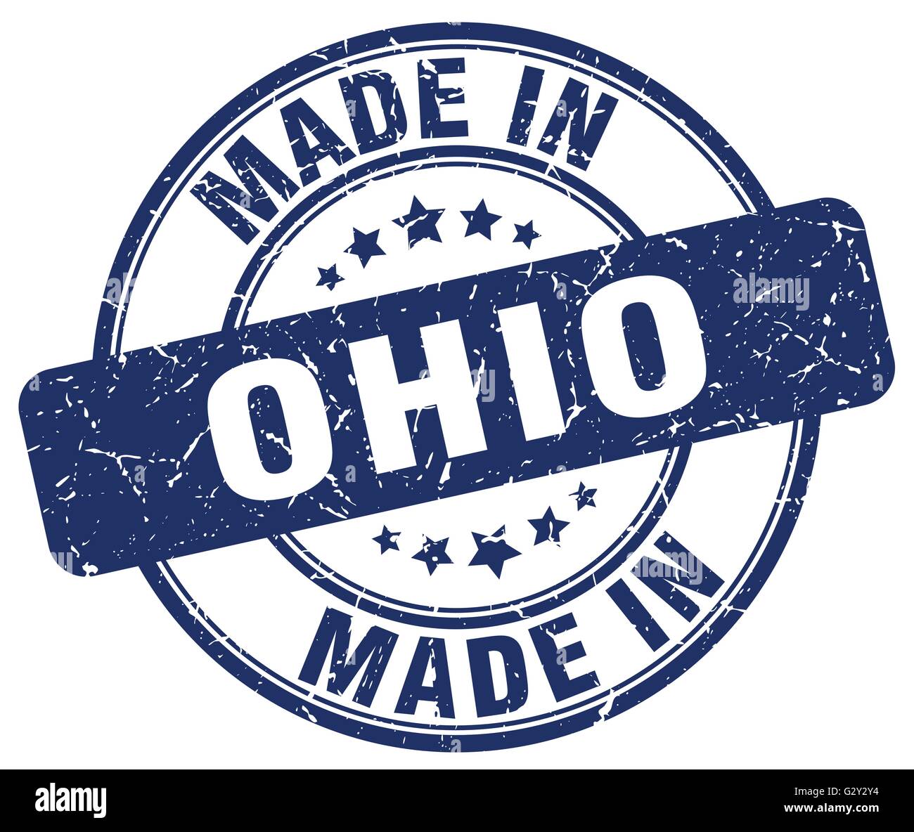 made in Ohio blue grunge round stamp Stock Vector Image & Art - Alamy