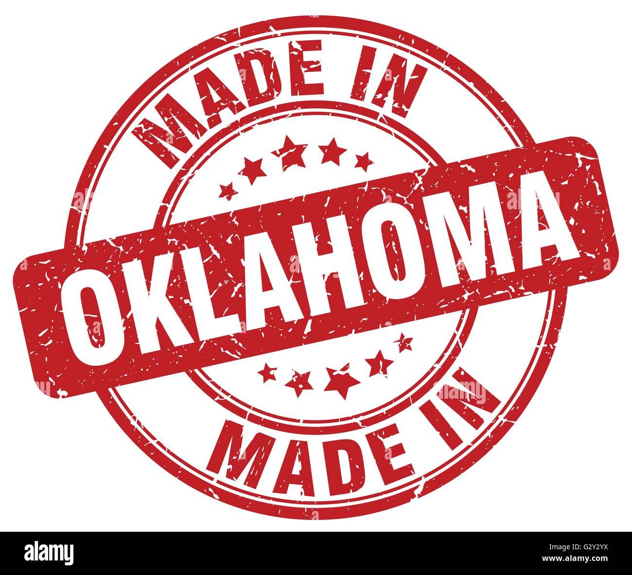 made in Oklahoma red grunge round stamp Stock Vector Image & Art - Alamy
