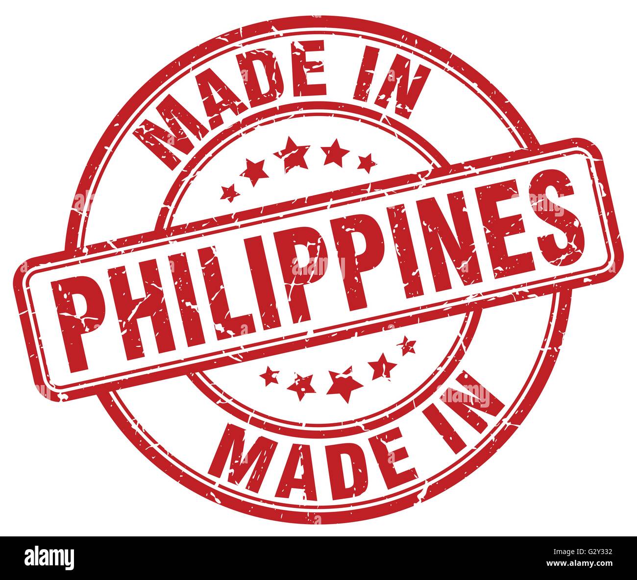 made in Philippines red grunge round stamp Stock Vector Image & Art - Alamy