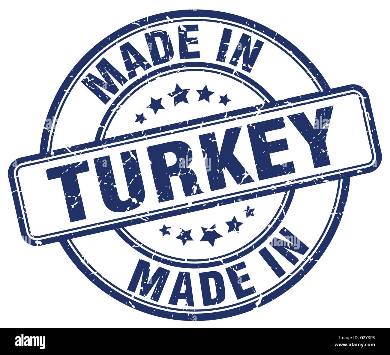 made in Turkey blue grunge round stamp Stock Vector Image & Art - Alamy