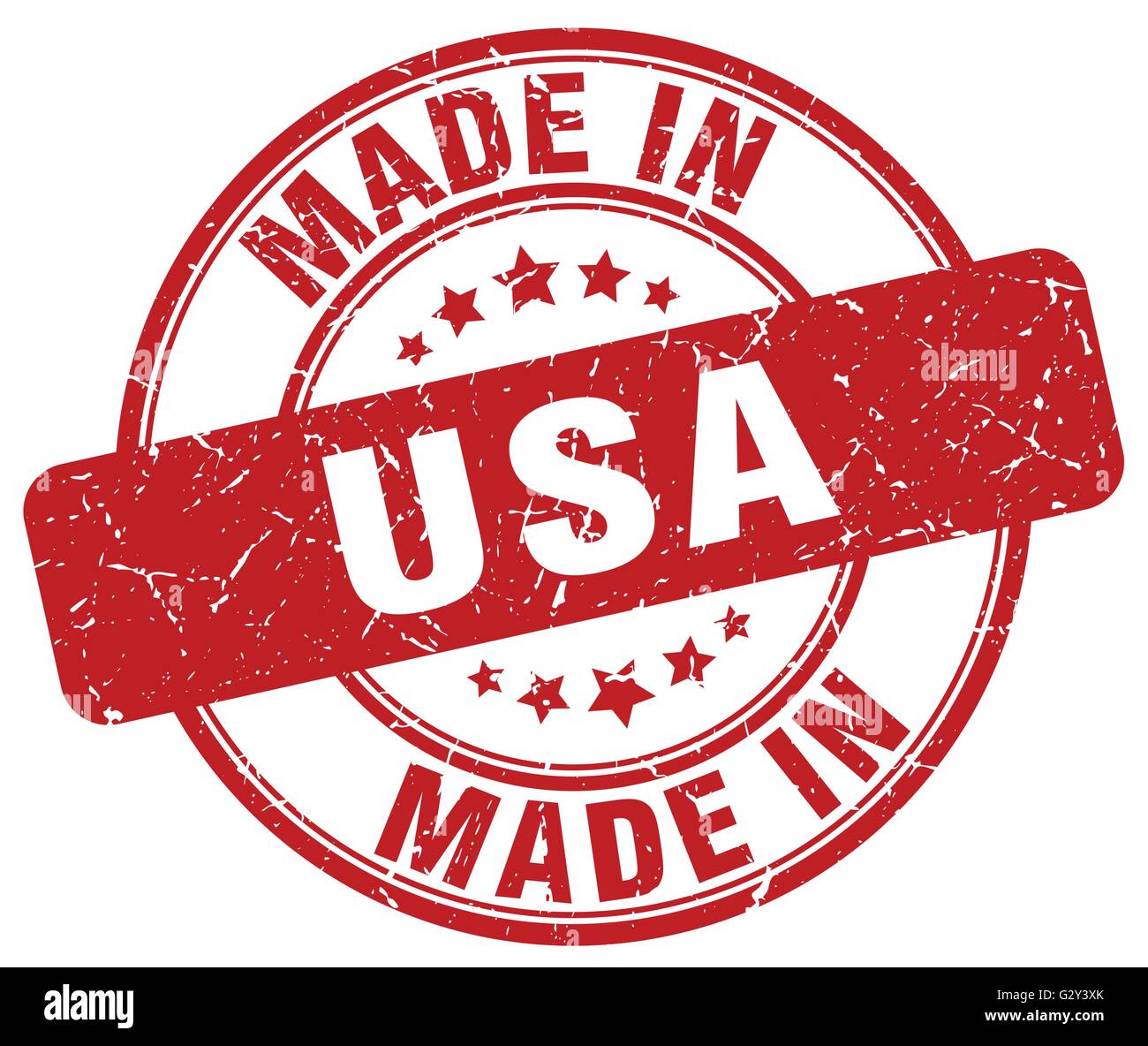 made in usa red grunge round stamp Stock Vector Image & Art - Alamy