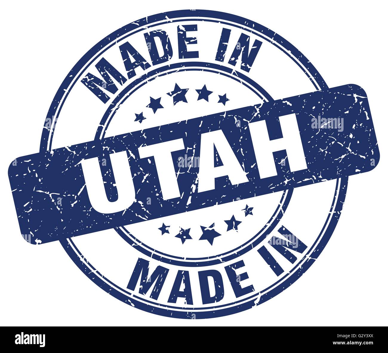 made in Utah blue grunge round stamp Stock Vector Image & Art - Alamy