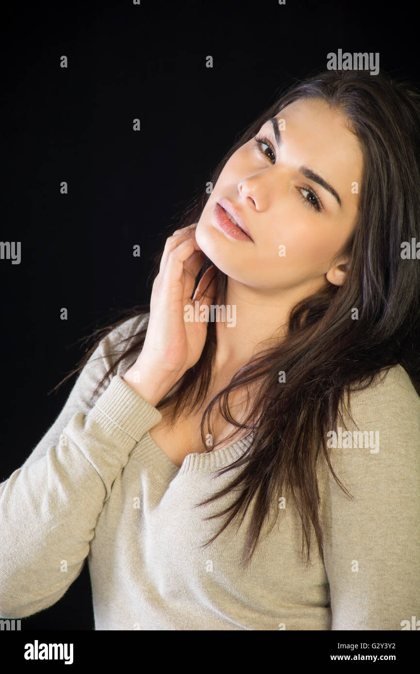 Very beautiful woman neck face hi-res stock photography and images - Alamy