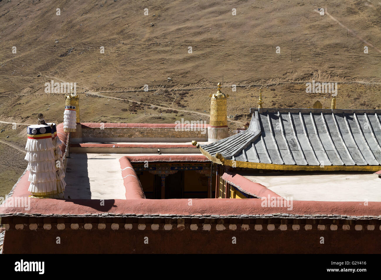 View of famous Gandan Monastery, Tibet, China Stock Photo - Alamy