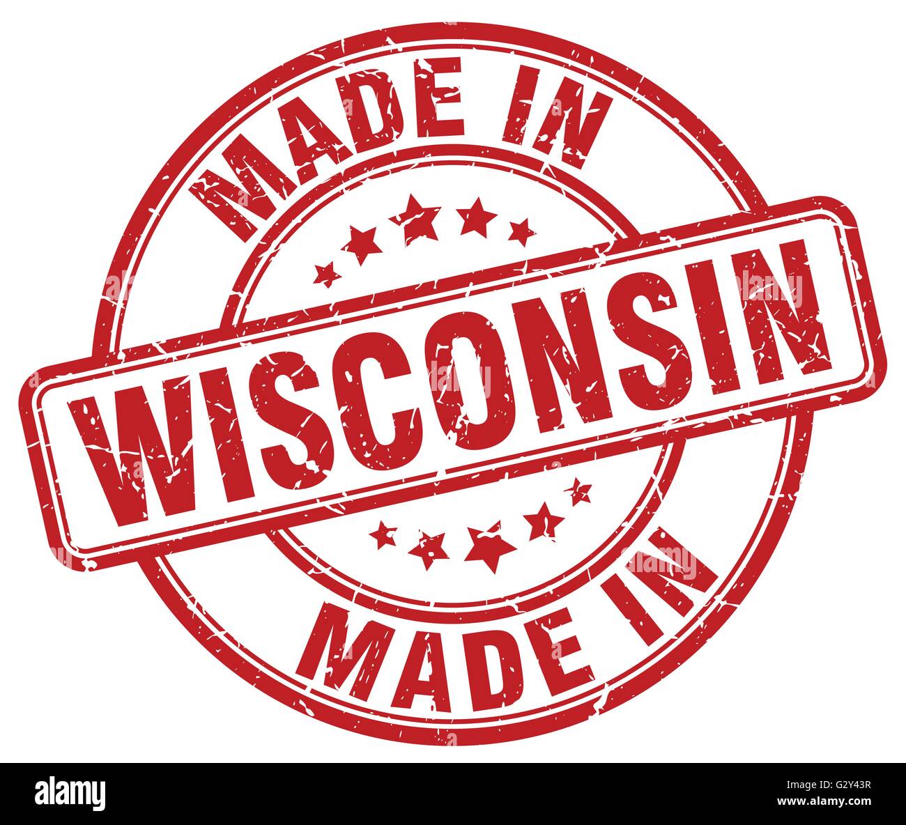 made in Wisconsin red grunge round stamp Stock Vector Image & Art - Alamy
