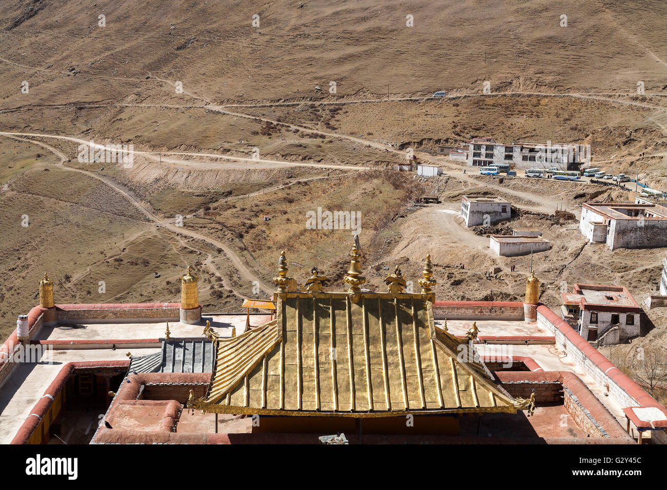 View of famous Gandan Monastery, Tibet, China Stock Photo - Alamy