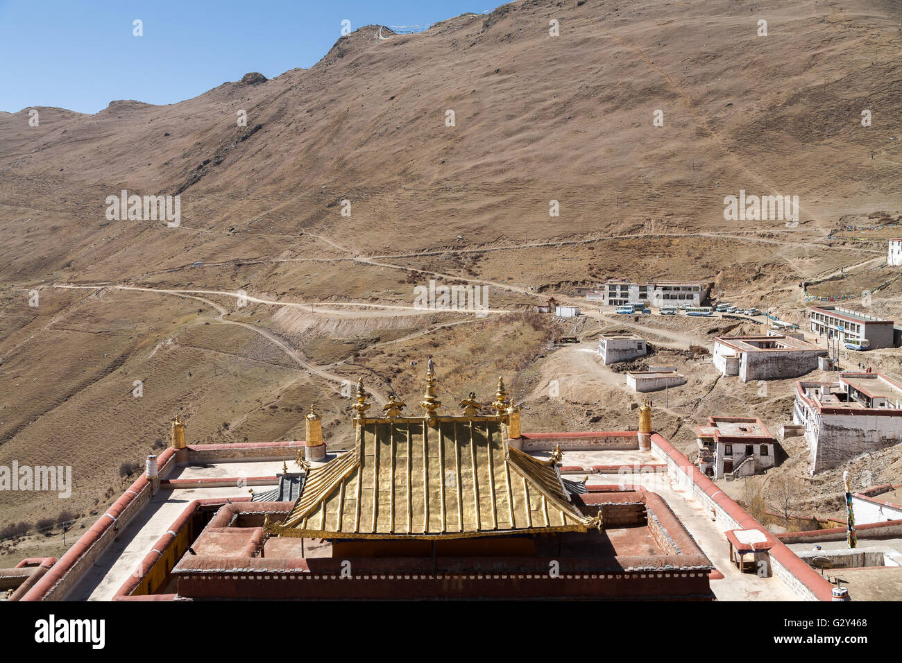 Elevated view of famous Gandan Monastery, Tibet, China Stock Photo - Alamy