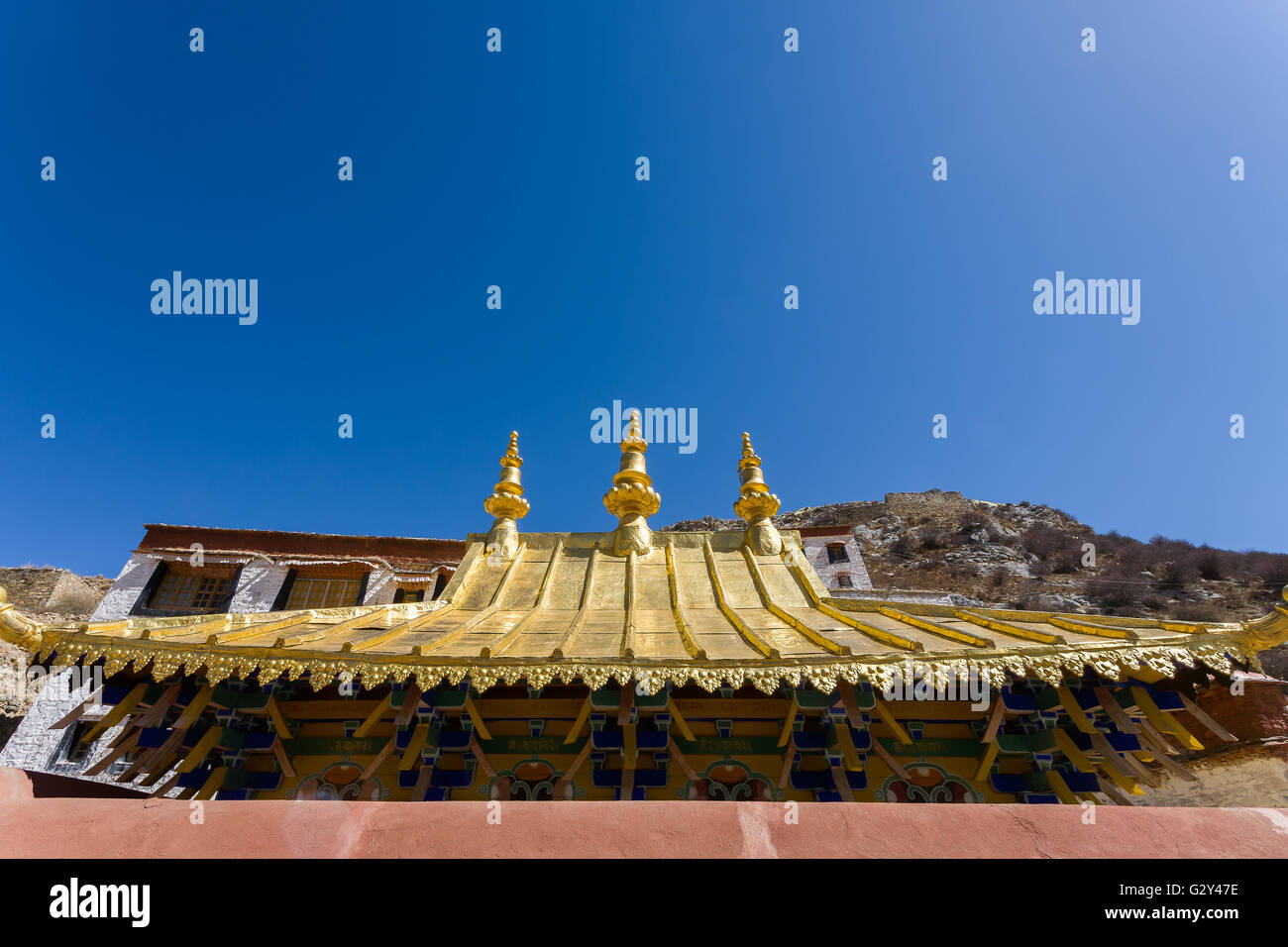 View of famous Gandan Monastery, Tibet, China Stock Photo - Alamy