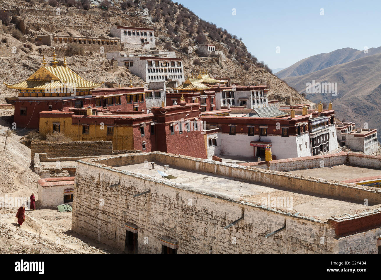 View of famous Gandan Monastery, Tibet, China Stock Photo - Alamy