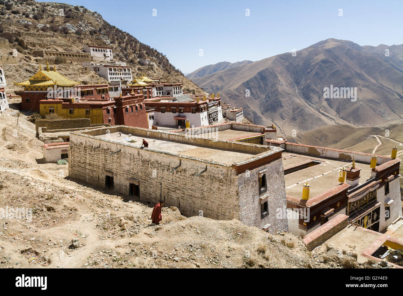 View of famous Gandan Monastery, Tibet, China Stock Photo - Alamy