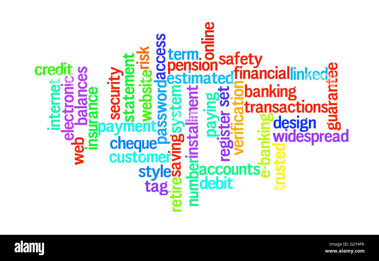 Word cloud online banking Cut Out Stock Images & Pictures - Alamy
