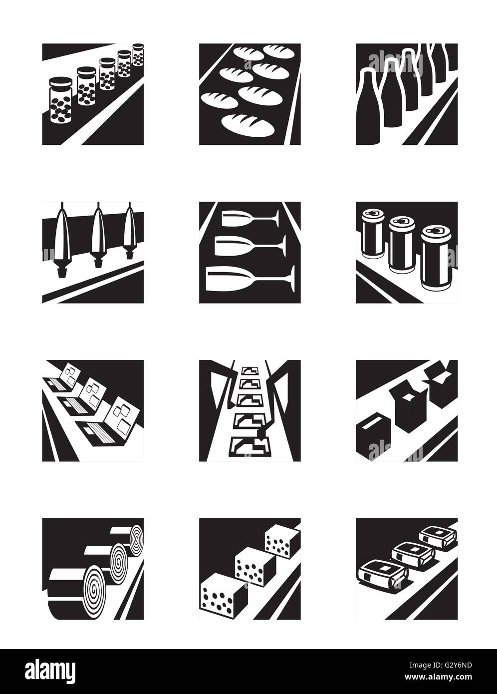 Different assembly lines - vector illustration Stock Vector Image & Art ...