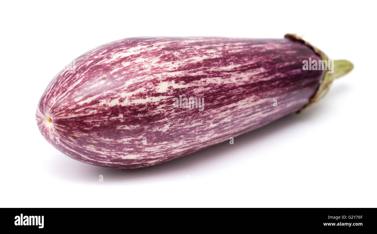 striped violet and white eggplant isolated on white background Stock ...