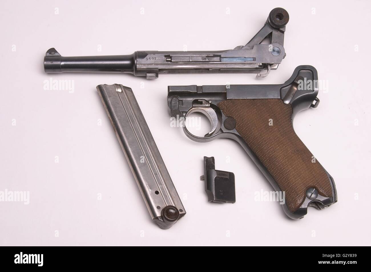 Field stripped WWII German Luger Stock Photo - Alamy