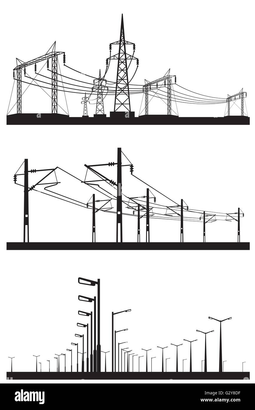Electrical installations set - vector illustration Stock Vector Image ...