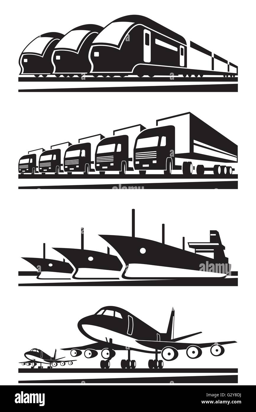 Large cargo transportation - vector illustration Stock Vector Image ...