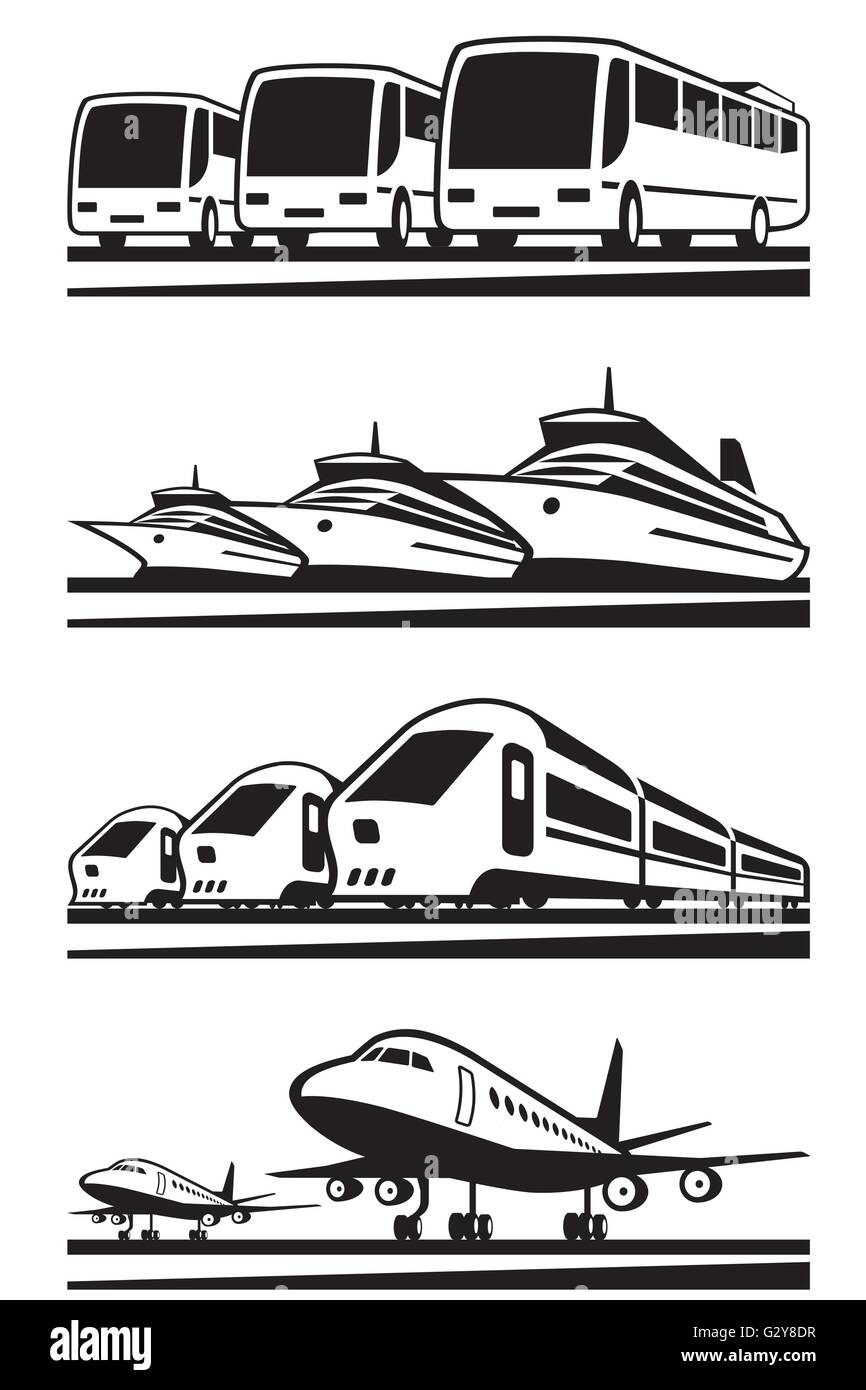 Passenger transportation vehicles - vector illustration Stock Vector ...