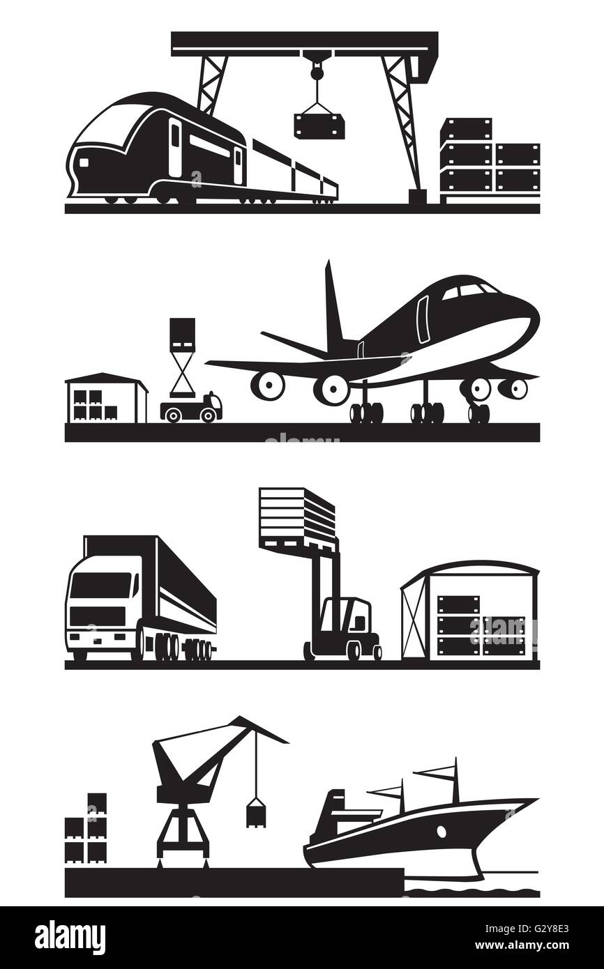 Container transport terminals Stock Vector Images - Alamy