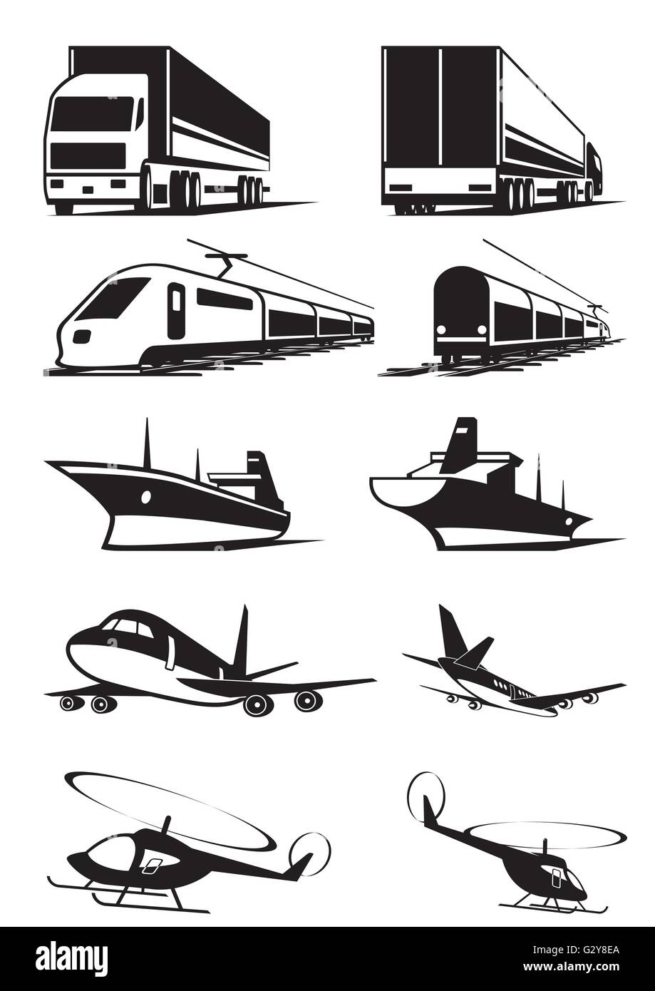 Cargo transportation in perspective - vector illustration Stock Vector ...