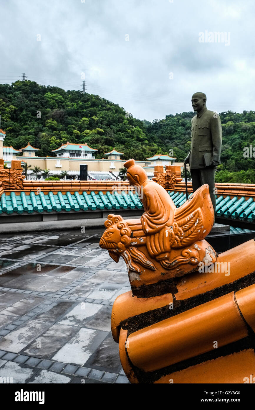 A statue of former Taiwan leader Chang Kai-shek at Taibei Gu Gong ...