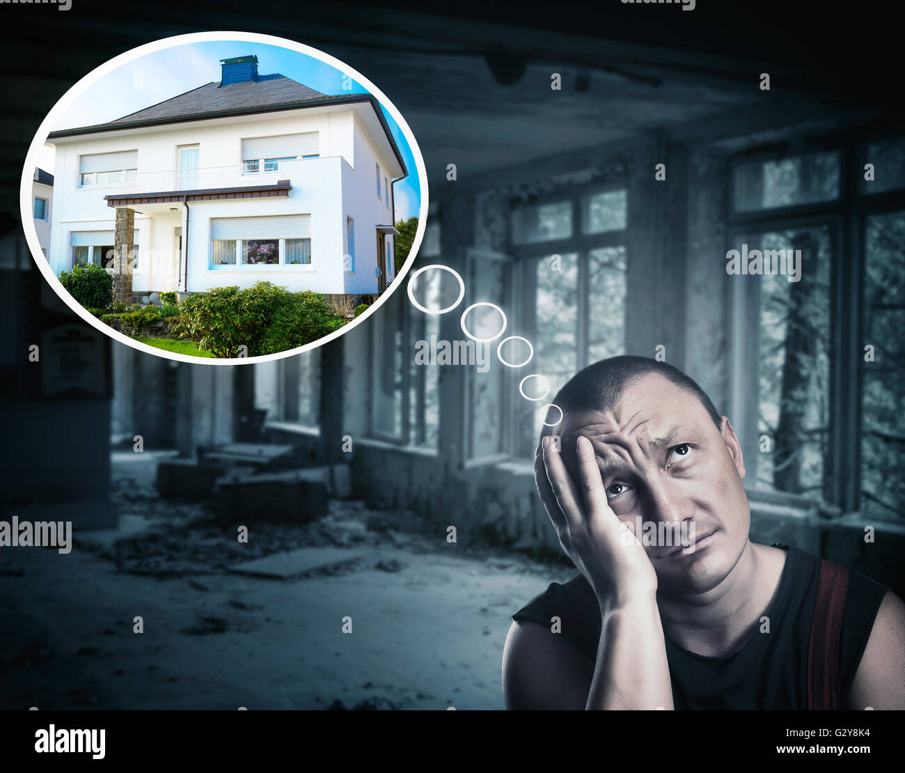 Portrait of sad man Stock Photo - Alamy