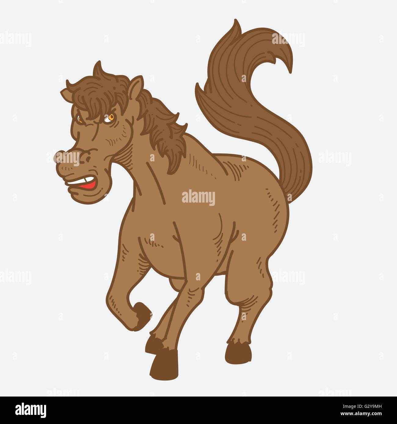 Angry wild horse Stock Vector Images - Alamy