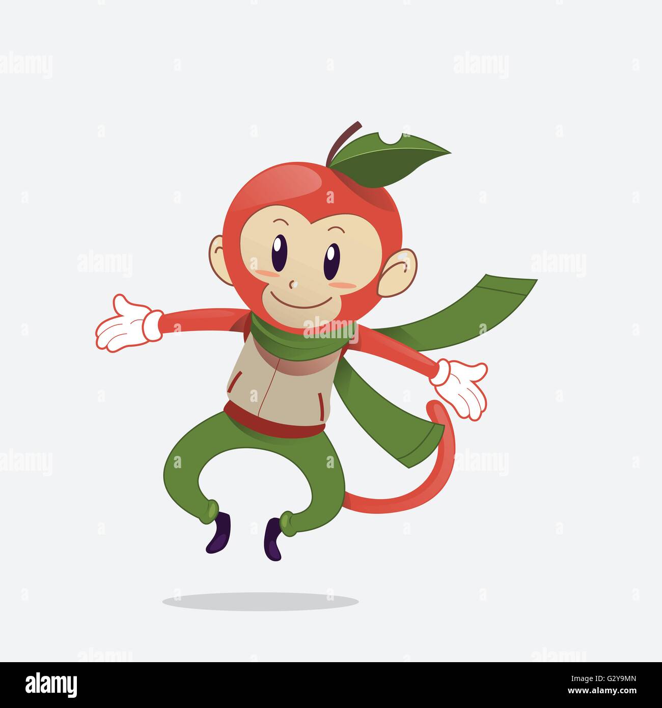 Apple monkey mascot Stock Vector Image & Art - Alamy