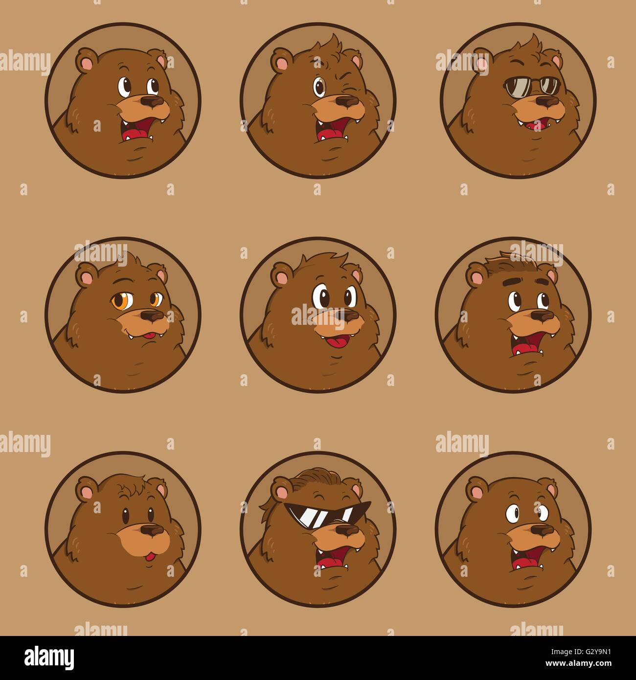 Bear emoticon Stock Vector Images - Alamy