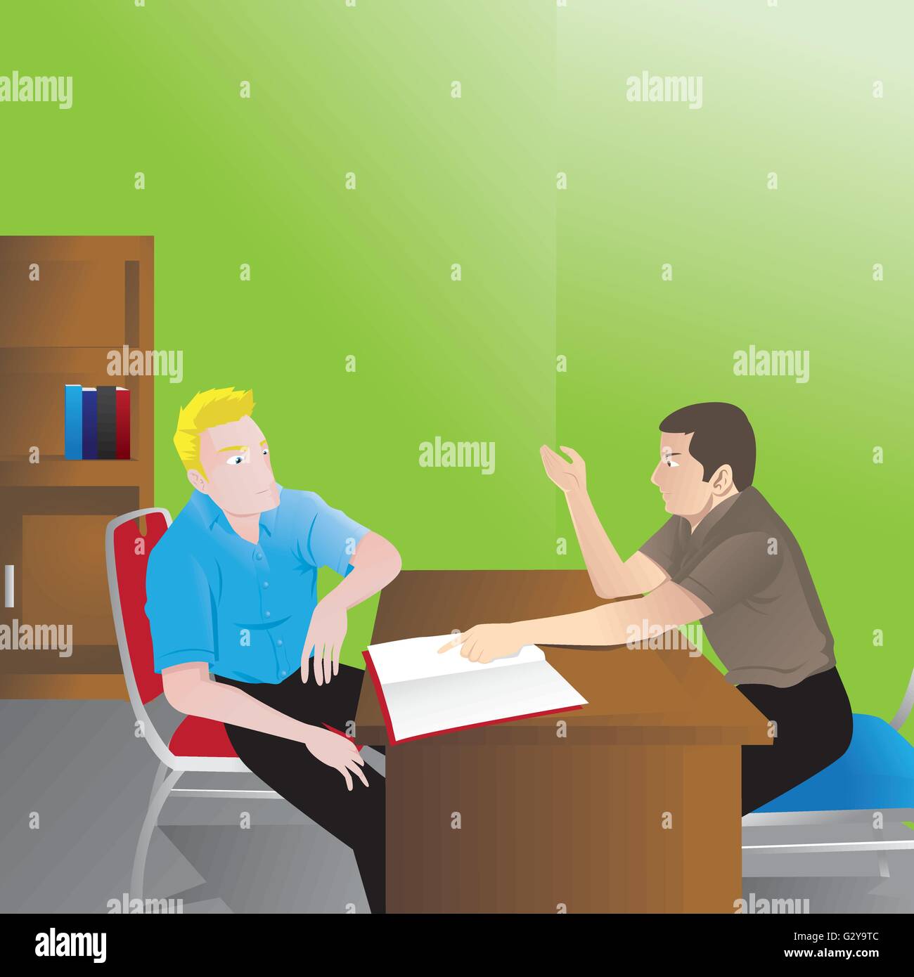 Explaining discussion Stock Vector Images - Alamy