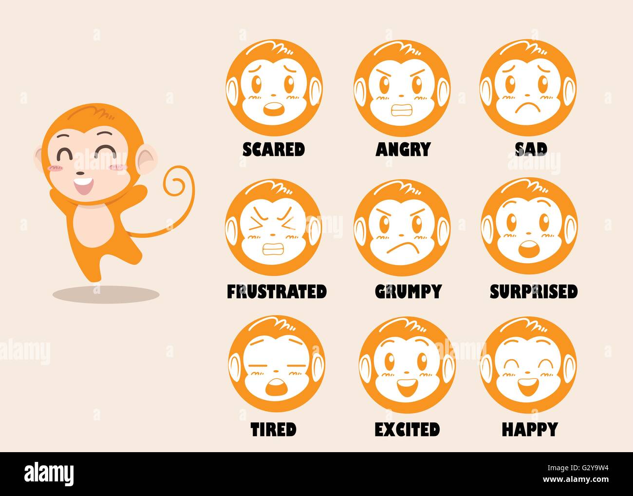 Sad monkey Stock Vector Images - Alamy