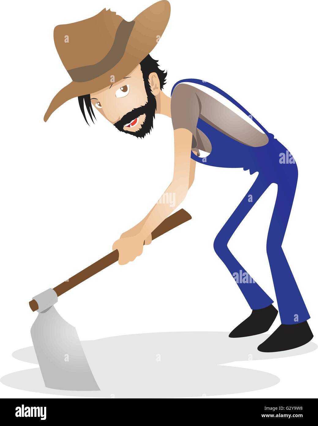 Farmer with hoe Stock Vector Images - Alamy