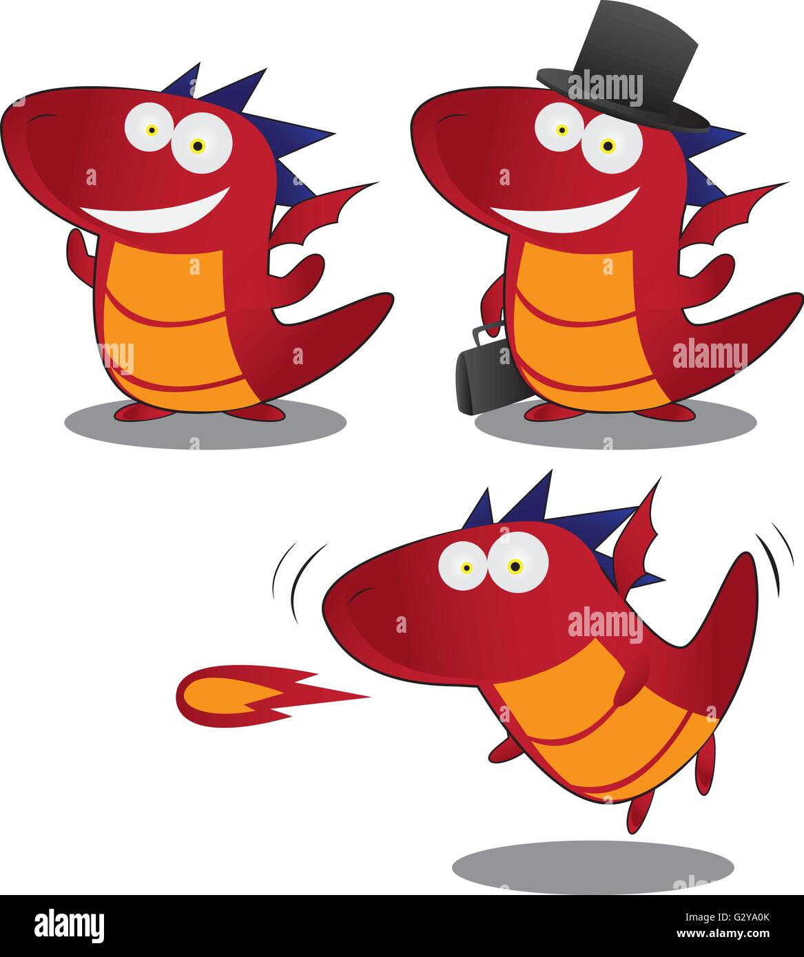 Red dragon toy Stock Vector Images - Alamy