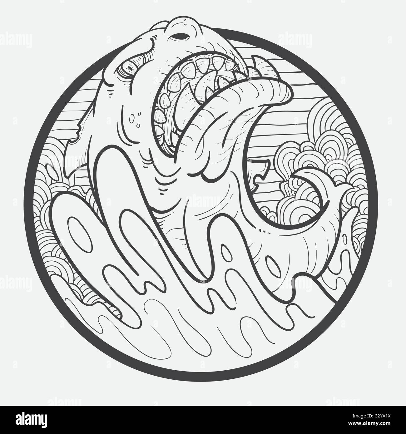 Raging sea Stock Vector Images - Alamy