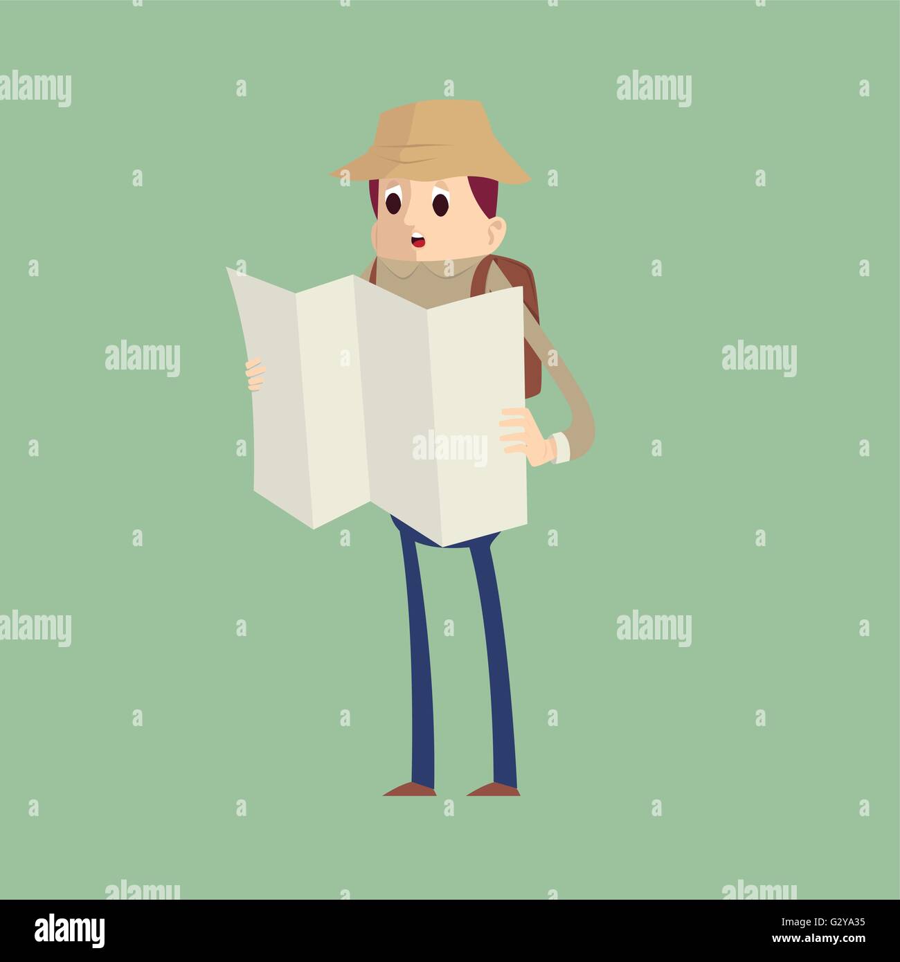 Man lost map Stock Vector Images - Alamy