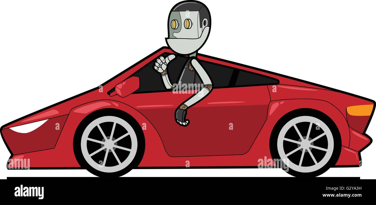 Robot in sport car Stock Vector Image & Art - Alamy