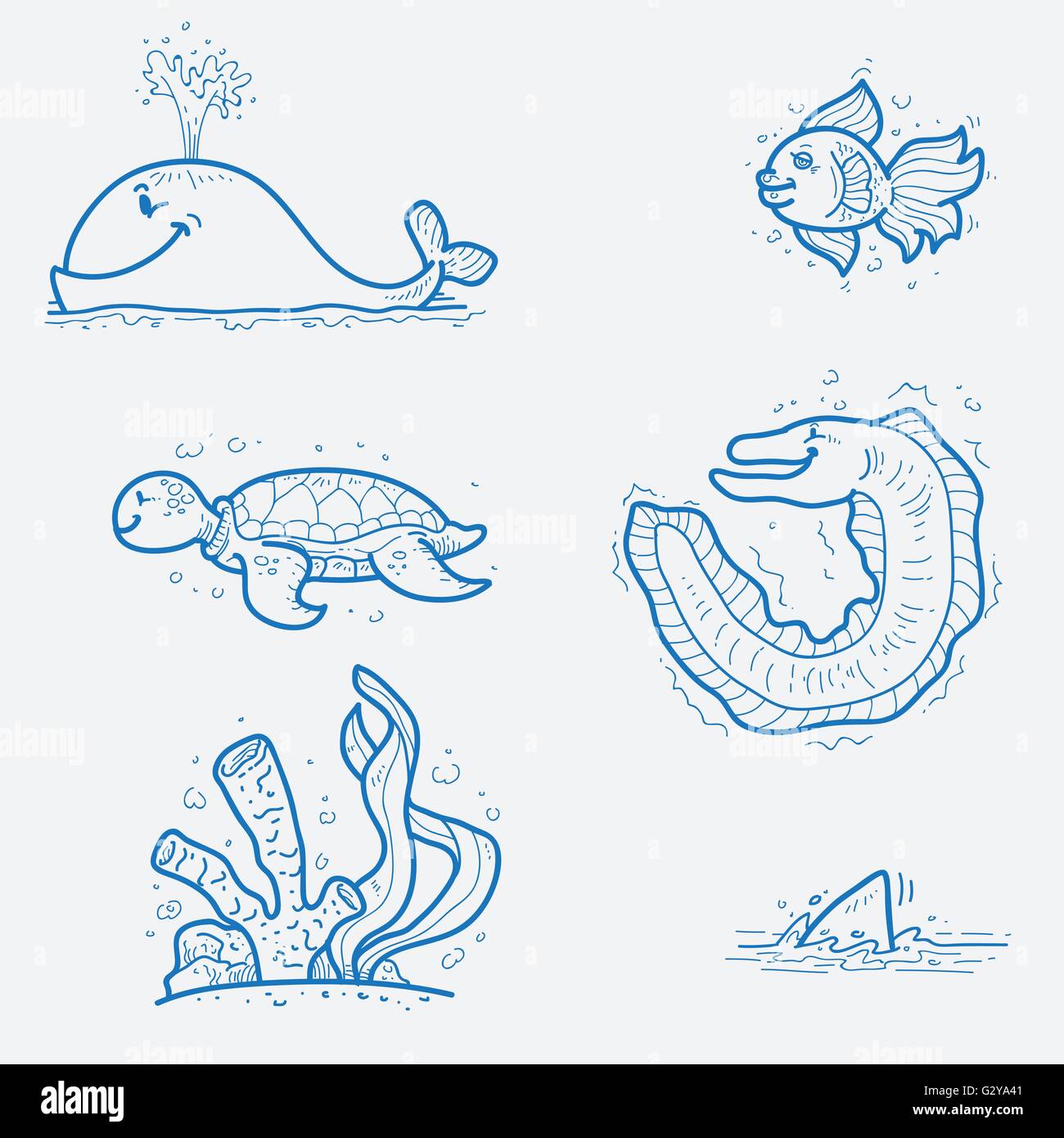 Sea Creature cartoon Stock Vector Image & Art - Alamy