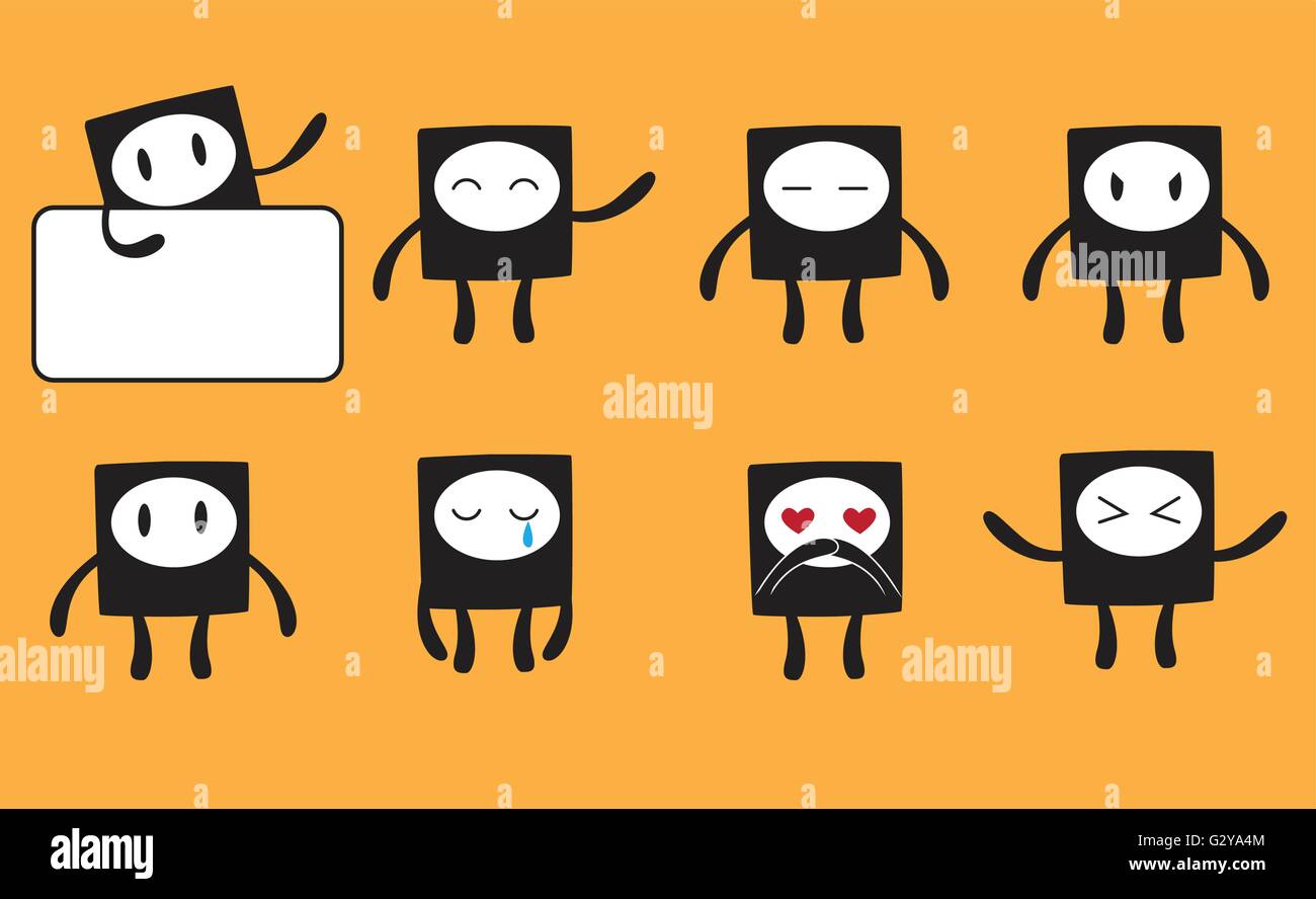 Square mascot Stock Vector Images - Alamy