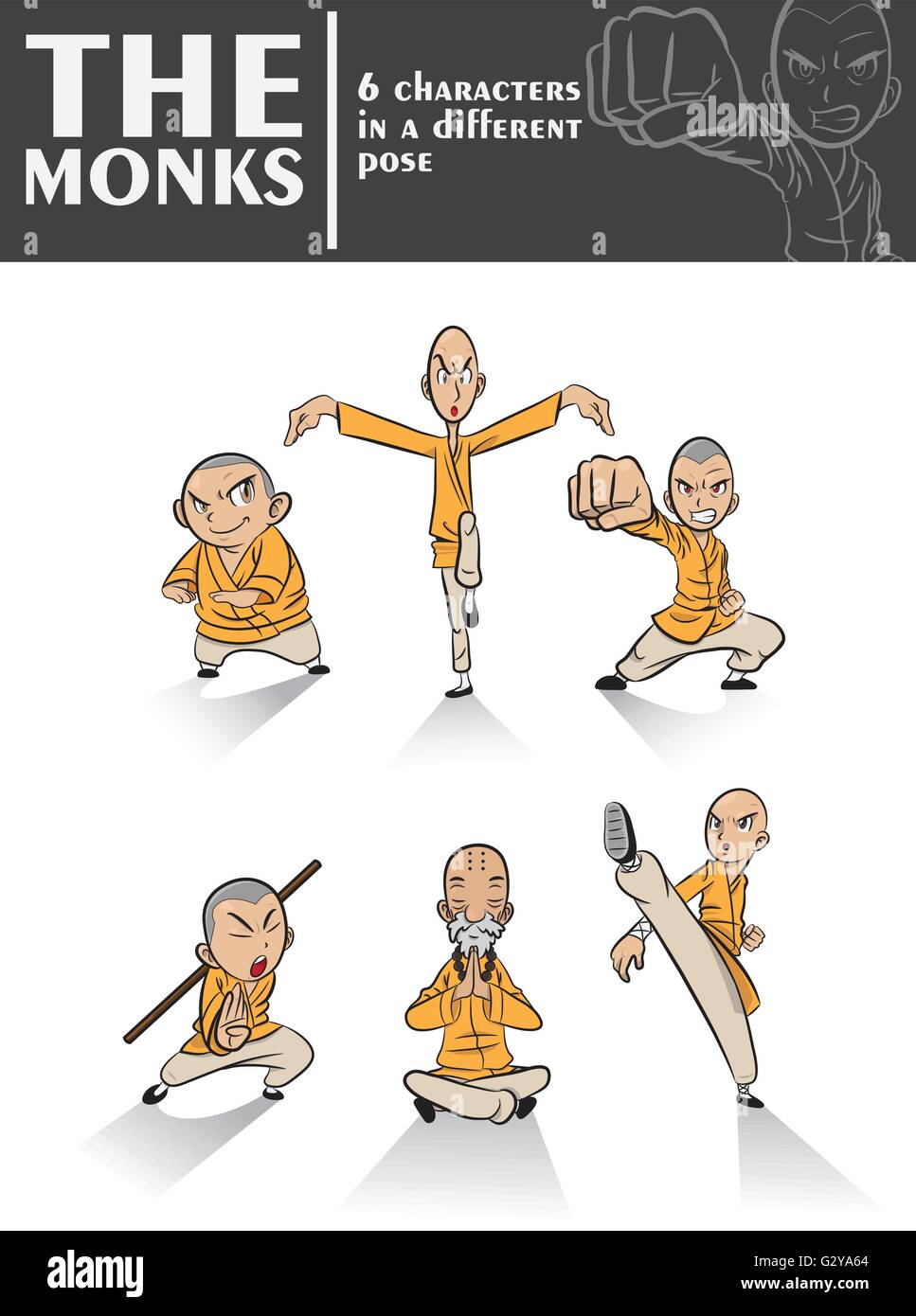 Cartoon Monks illustration Stock Vector Image & Art - Alamy