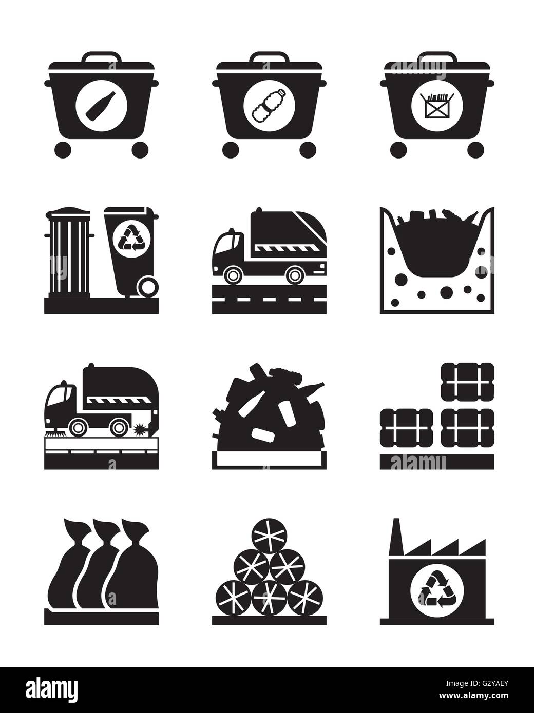 Collection and processing of garbage - vector illustration Stock Vector ...