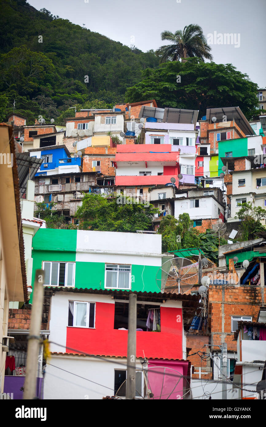 Colorful painted buildings of Favela in Rio de Janeiro Brazil Stock ...